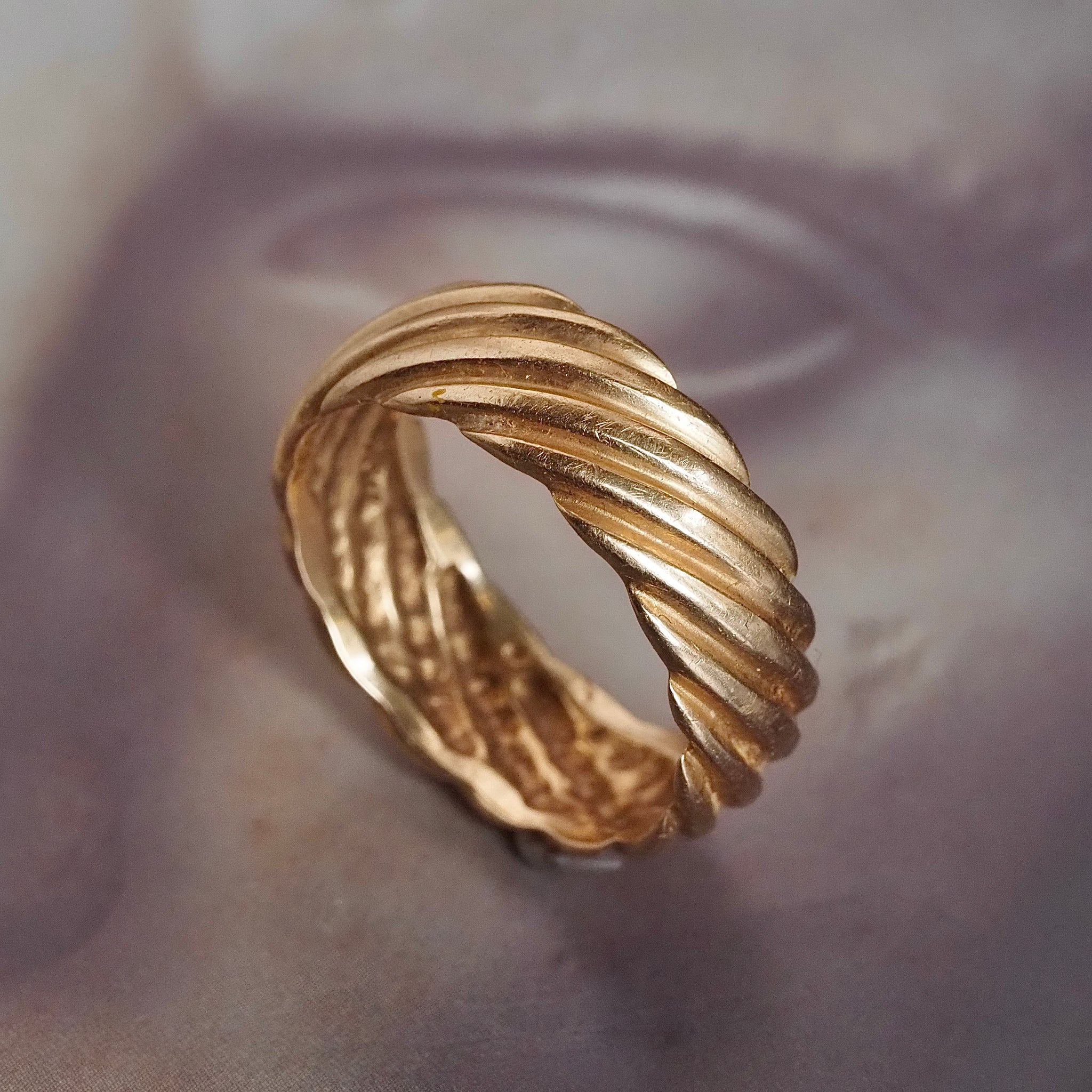 Vintage 14k Gold Ribbed Cigar Band