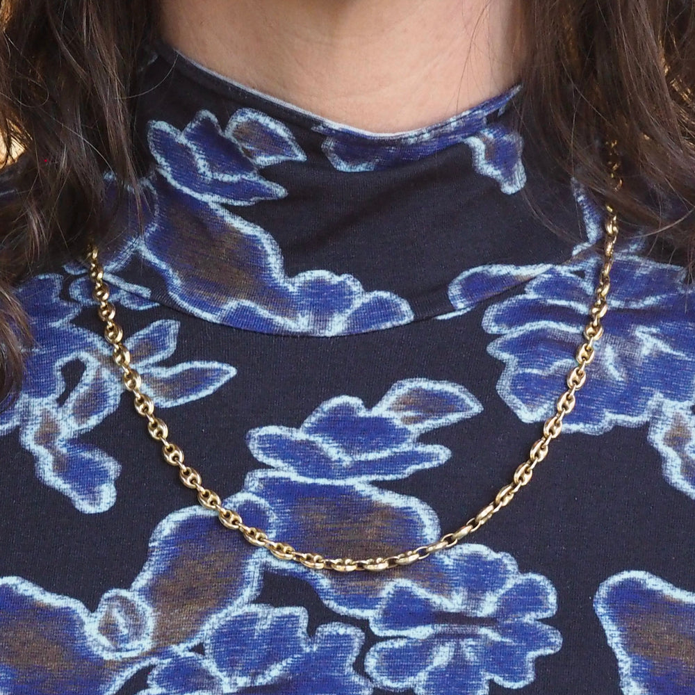 Vintage Italian 14k Gold Puffy Mariner Chain